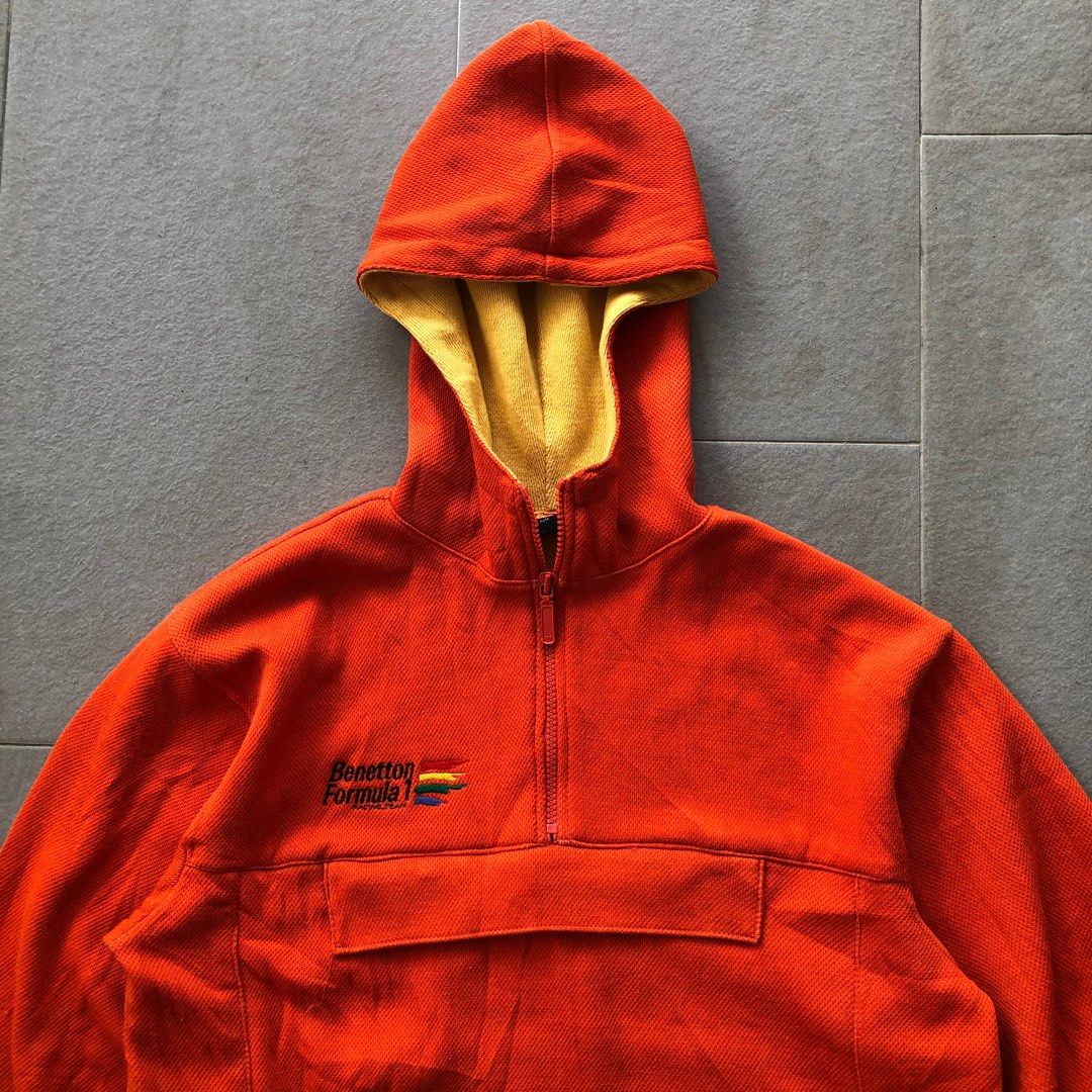 Benetton Formula 1 center pocket hoodie, Men's Fashion, Tops & Sets ...