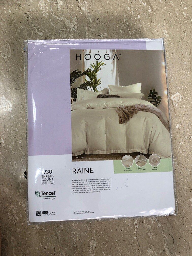 BRAND NEW: HOOGA QUEEN QUILT COVER IN RAINE COLOUR, Furniture & Home ...