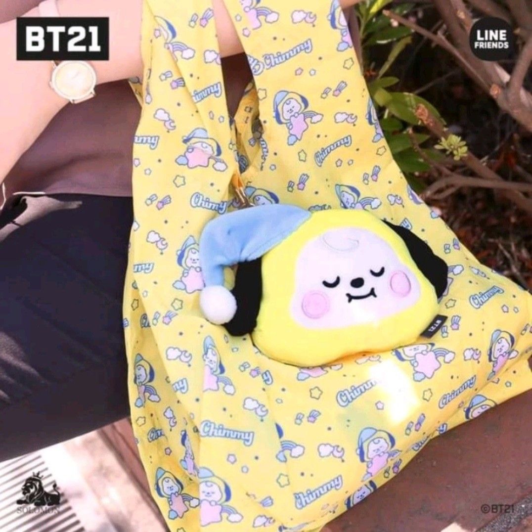 BT21 COOKY Japan Doll Bag Charm Eco Bag, Women's Fashion, Bags ...