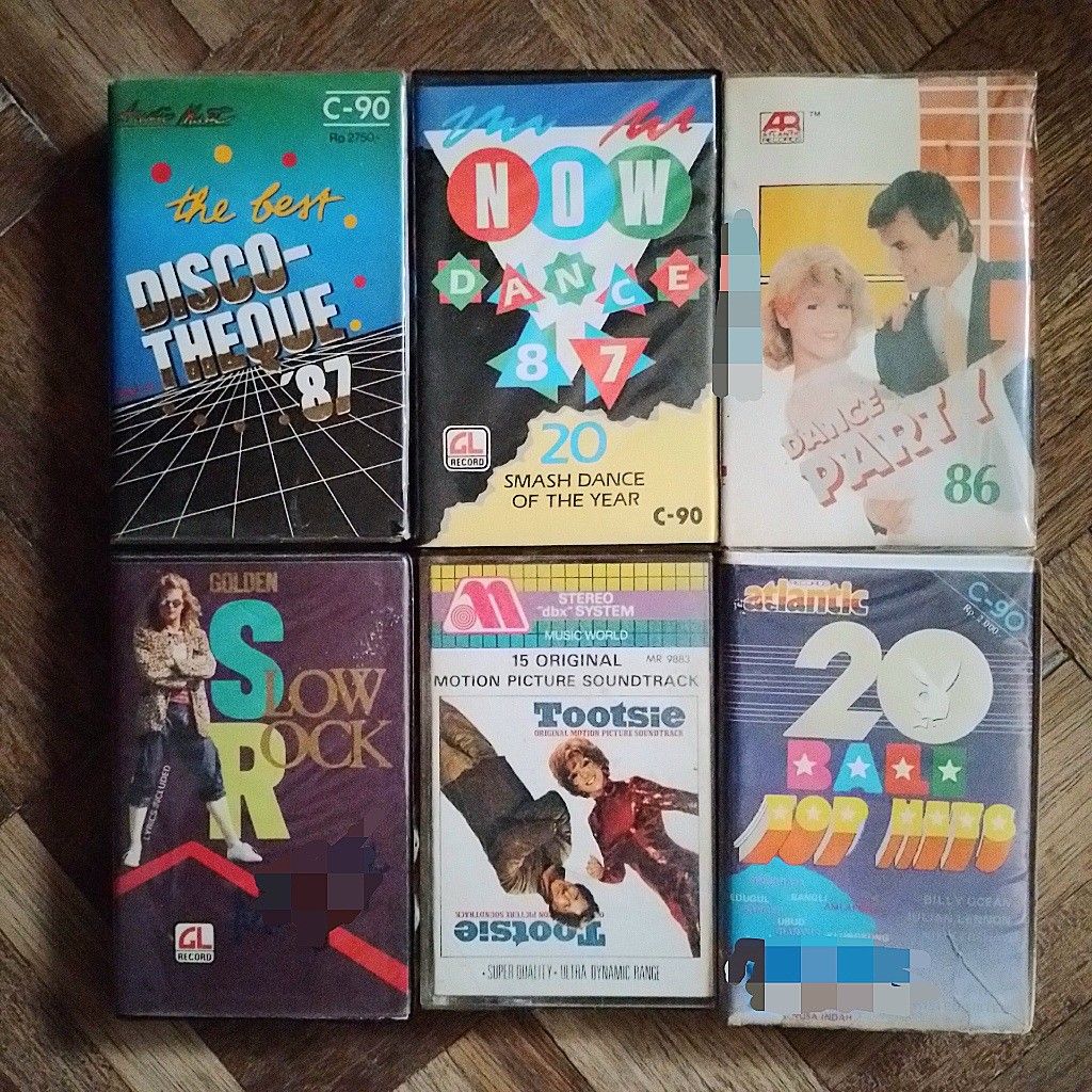 Cassette Tapes: Disco The Que '87, Now Dance 87, Dance Party 86, Golden ...