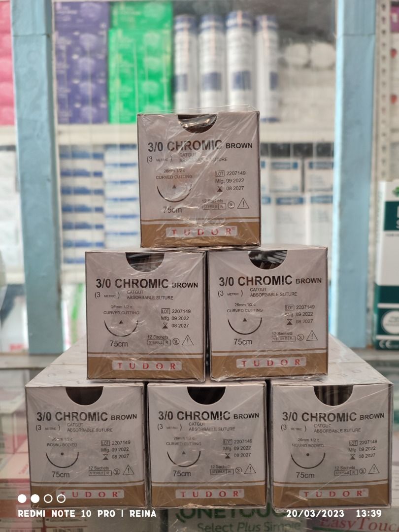 chromic 3/0 CURVED CUTTING, Health & Nutrition, Medical Supplies ...
