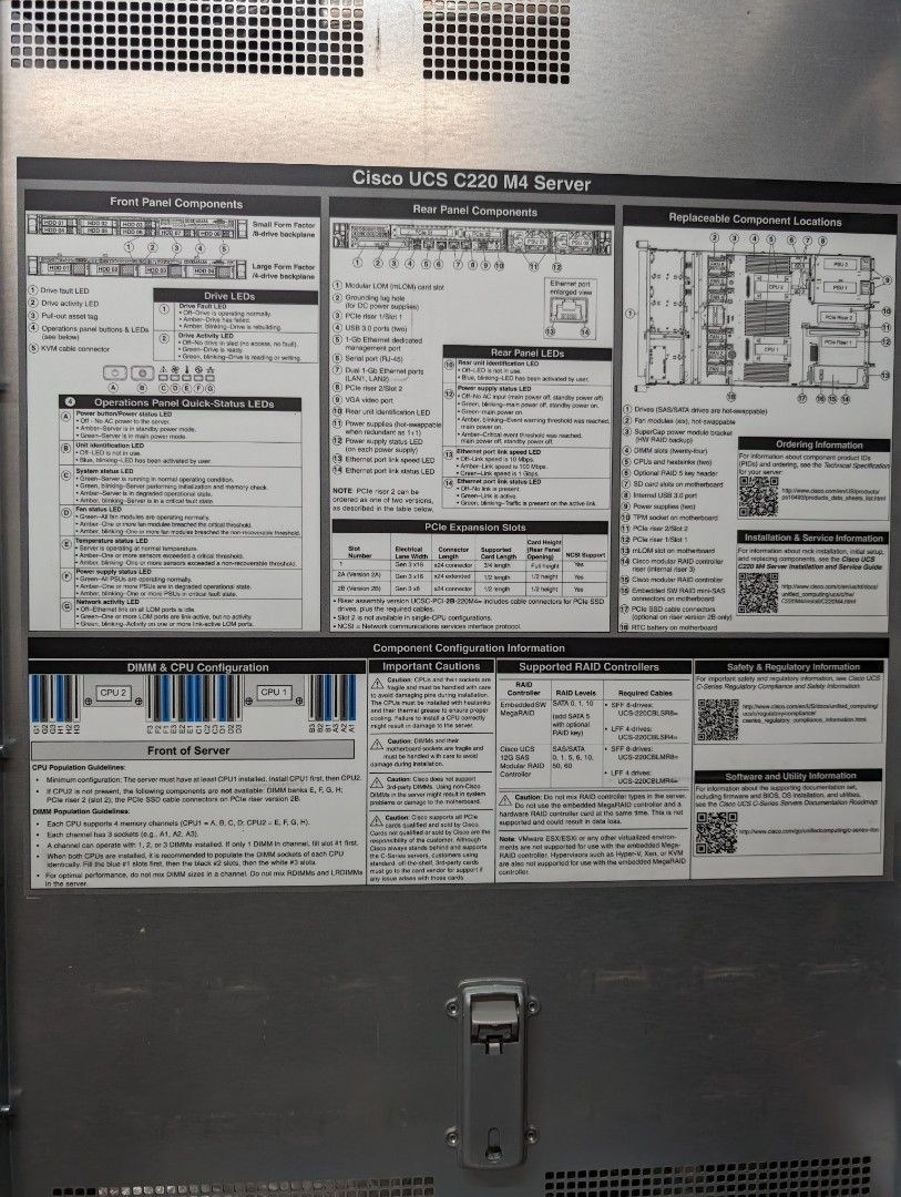 Cisco C220 M4, 1RU Rackmount Server, Dual Intel E5-2697A v4, 32 Cores ...