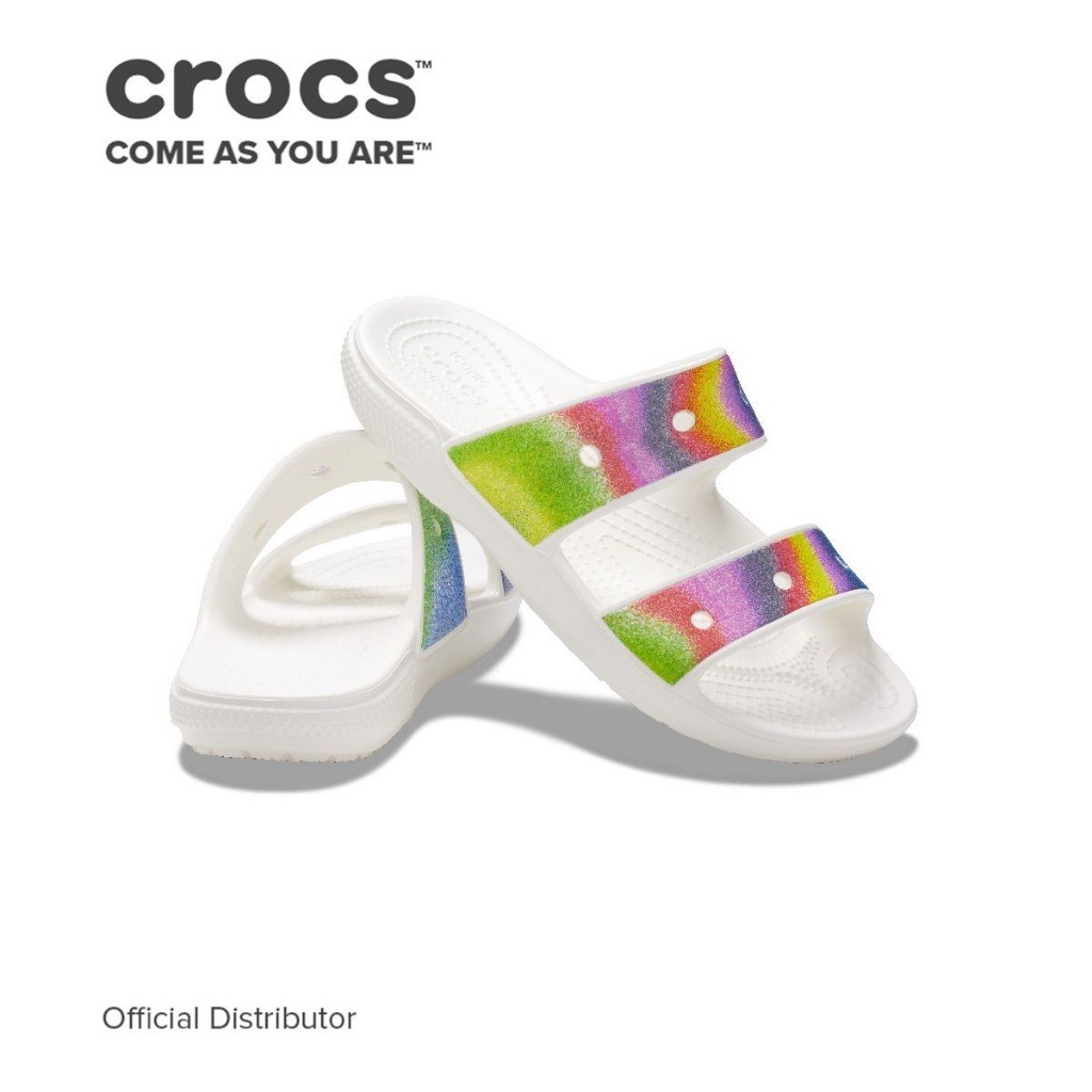 Crocs Classic Spray Dye Sandal in White Multi, Women's Fashion ...