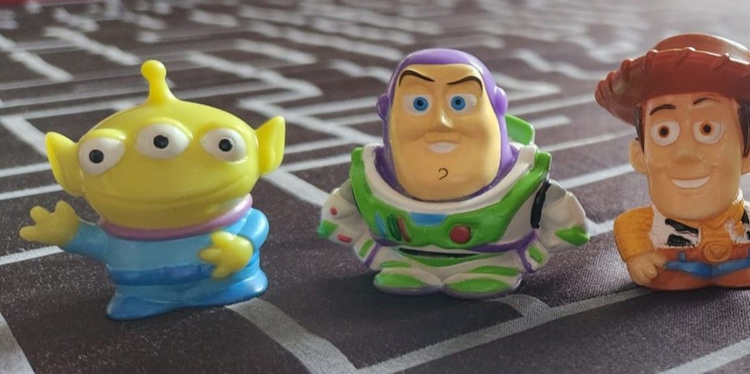 Disney Toy Story gang of 5 finger puppets Buzz Woody Alien Rex Hamm ...