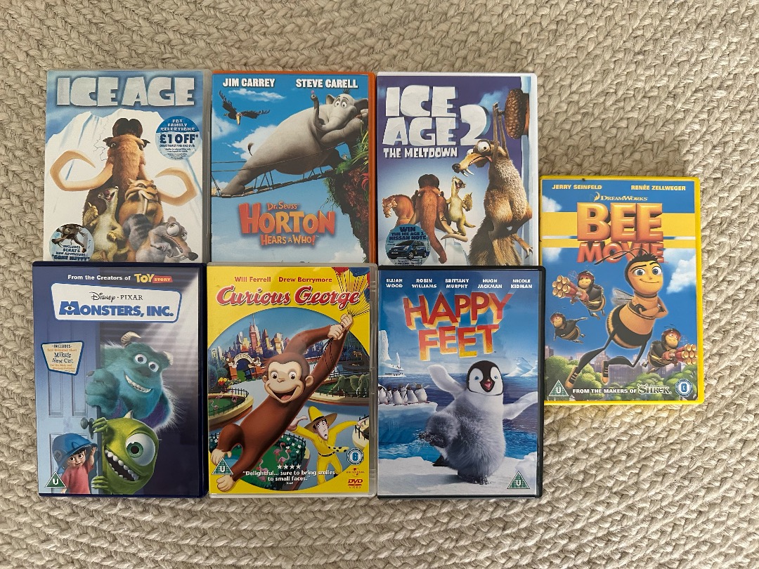 DVD Collection of 7 Popular Children's Cartoon Movies, Hobbies & Toys ...