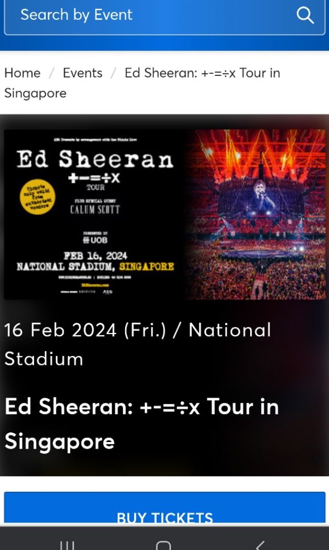 Ed sheeran concert krisflyer access code, Tickets & Vouchers, Event ...