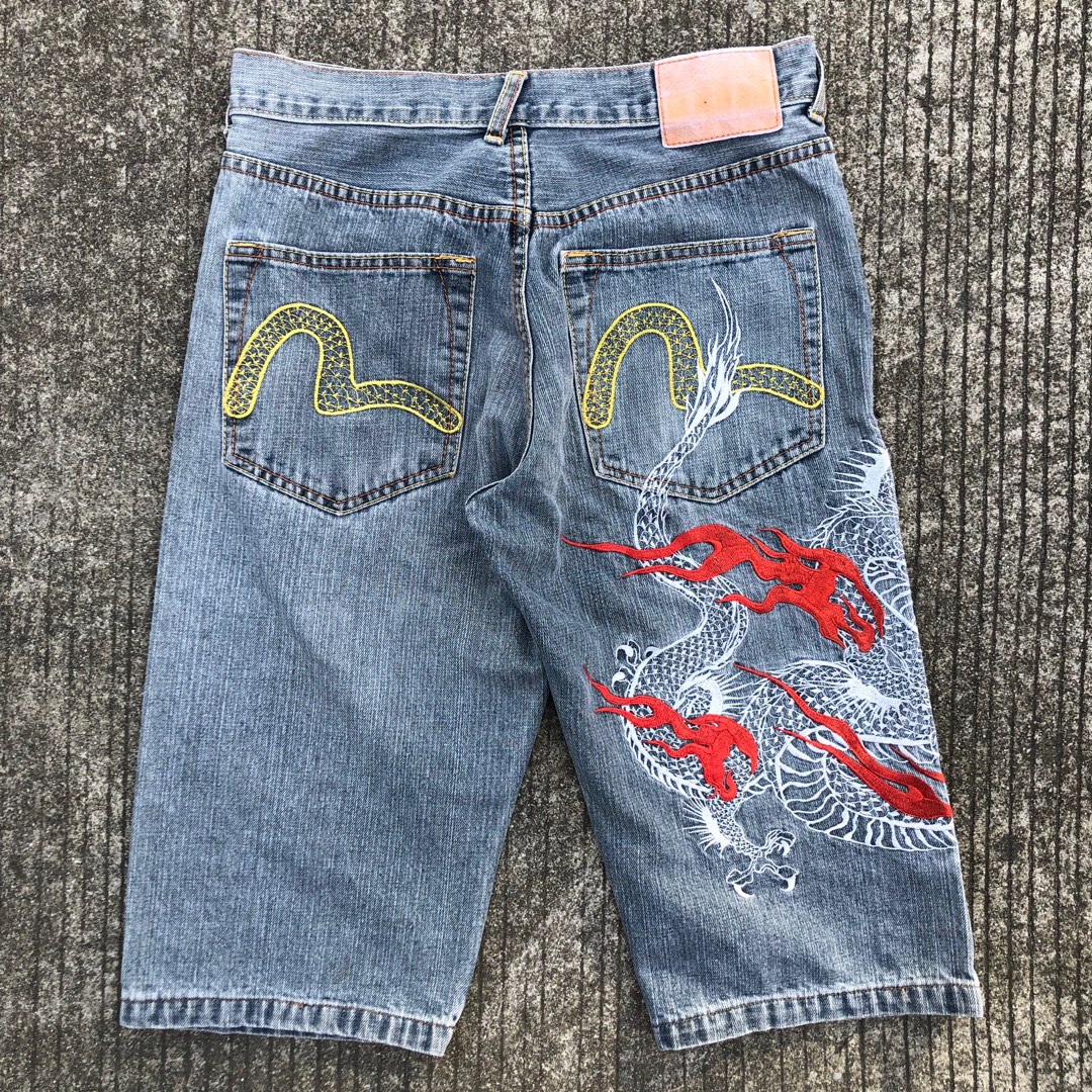 EMBROIDERED DRAGON JORTS, Men's Fashion, Activewear on Carousell