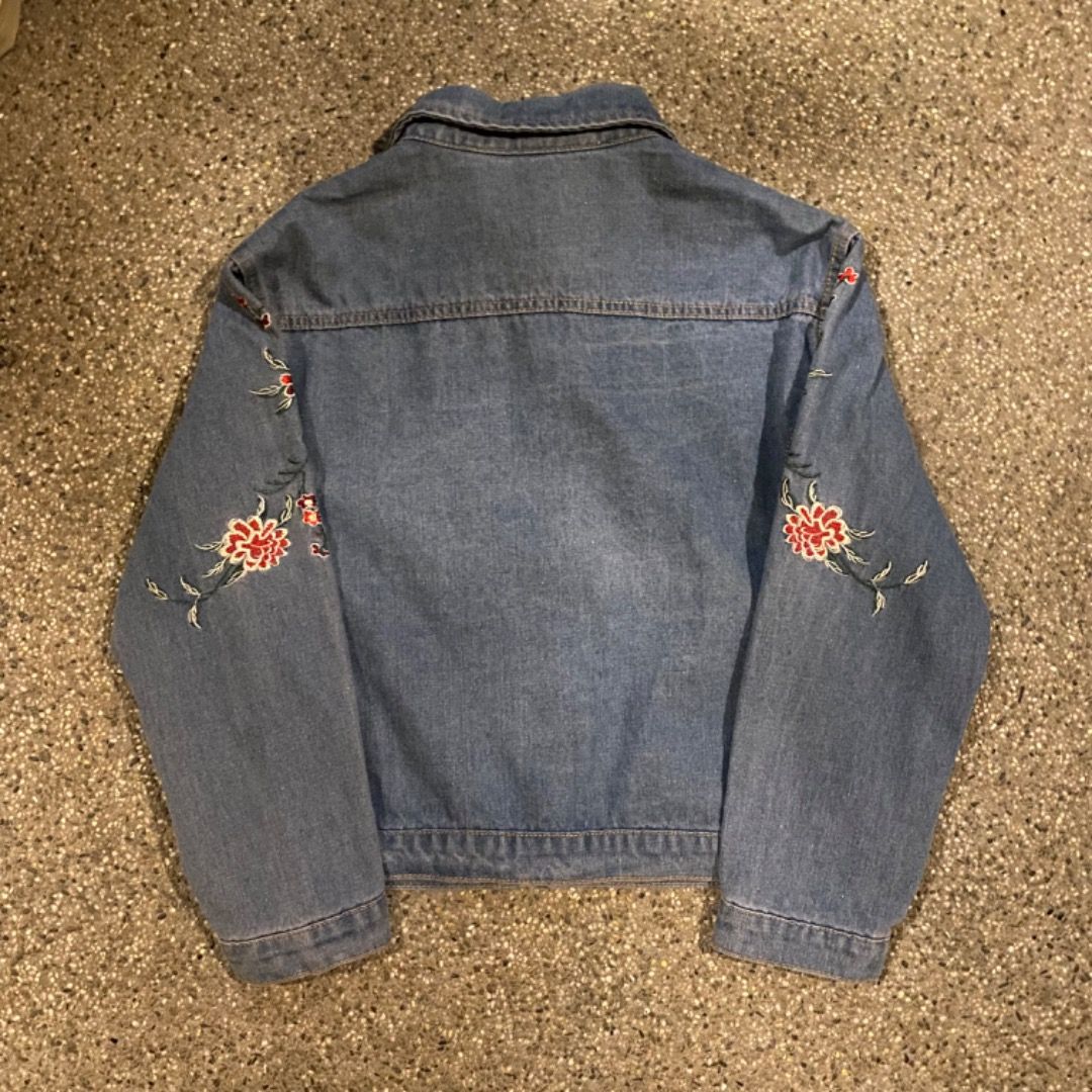 Flower denim jacket, Women's Fashion, Coats, Jackets and Outerwear on ...
