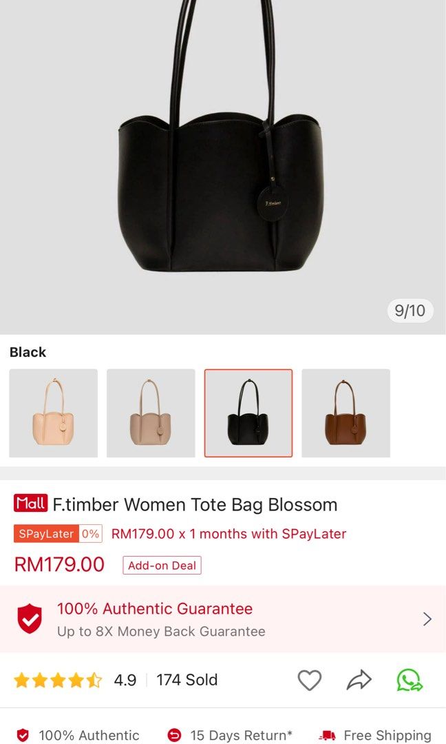 F.timber Blossom Tote Bag, Women's Fashion, Bags & Wallets, Tote Bags ...