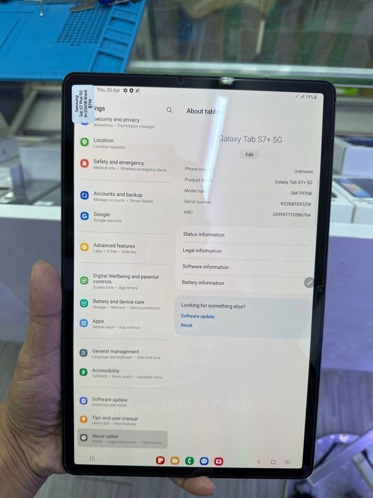 Galaxy Tab S7+ (5G) Phantom Navy 256GB, Mobile Phones & Gadgets, Tablets, Android on Carousell