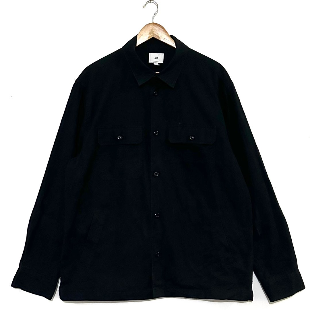 H&M Black Overshirt, Men's Fashion, Coats, Jackets and Outerwear on ...