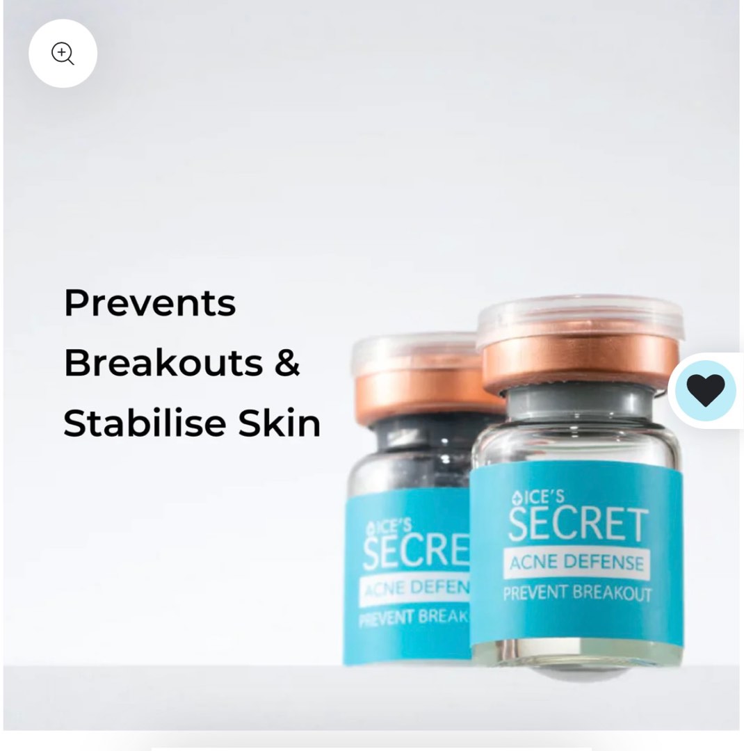 ICE SECRET Acne Defense Serum, Beauty & Personal Care, Face, Face Care ...