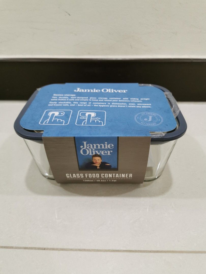 Jamie Oliver glass food container 1380ml, Furniture & Home Living ...