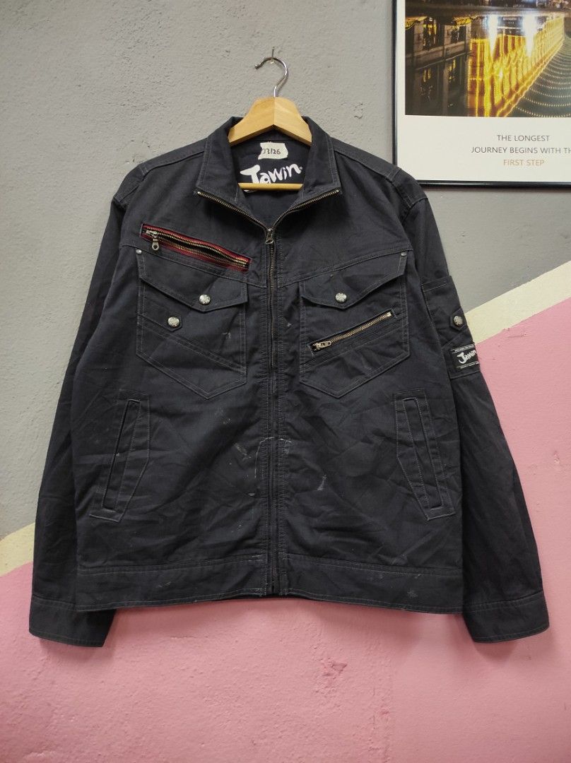 jawin japan workwear workers multipocket tactical pocket jacket sweater ...