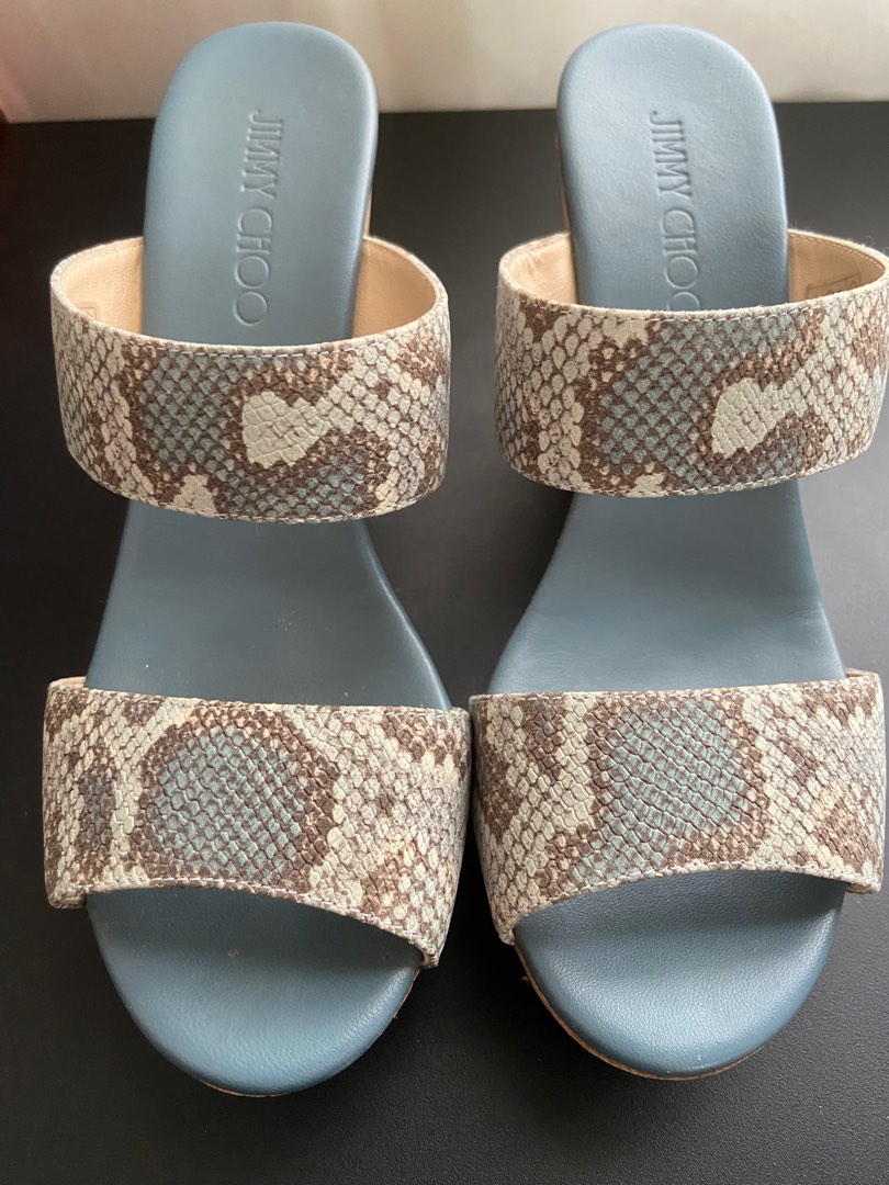 Jimmy Choo Blue Snake Pattern, Luxury, Sneakers & Footwear on Carousell
