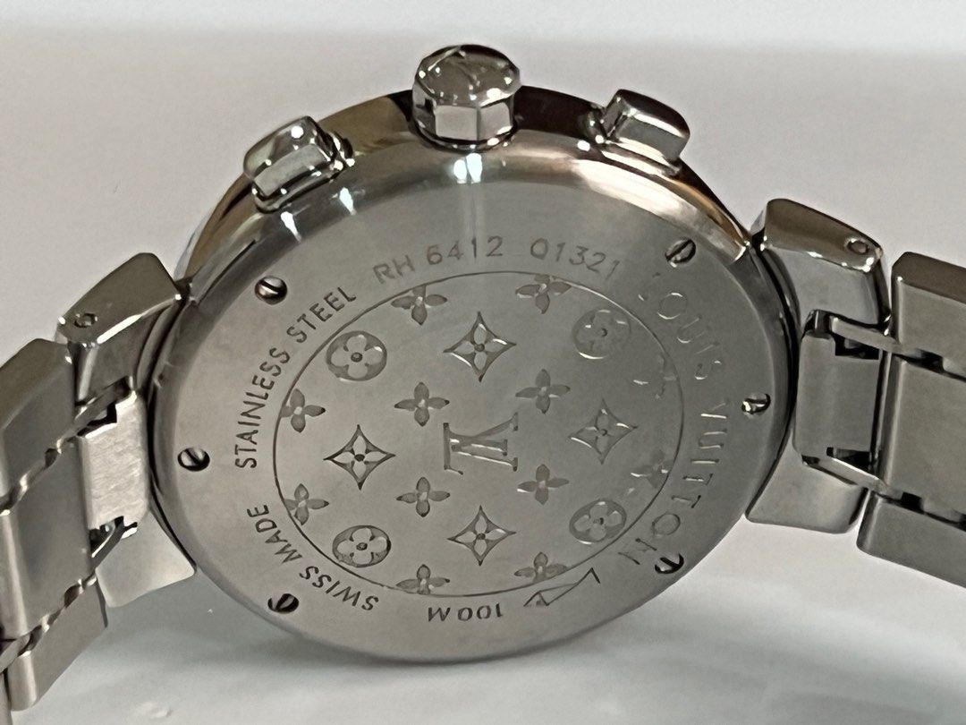 LOUIS VUITTON Tambour Lady Chronograph Like New Cond box and papers ...