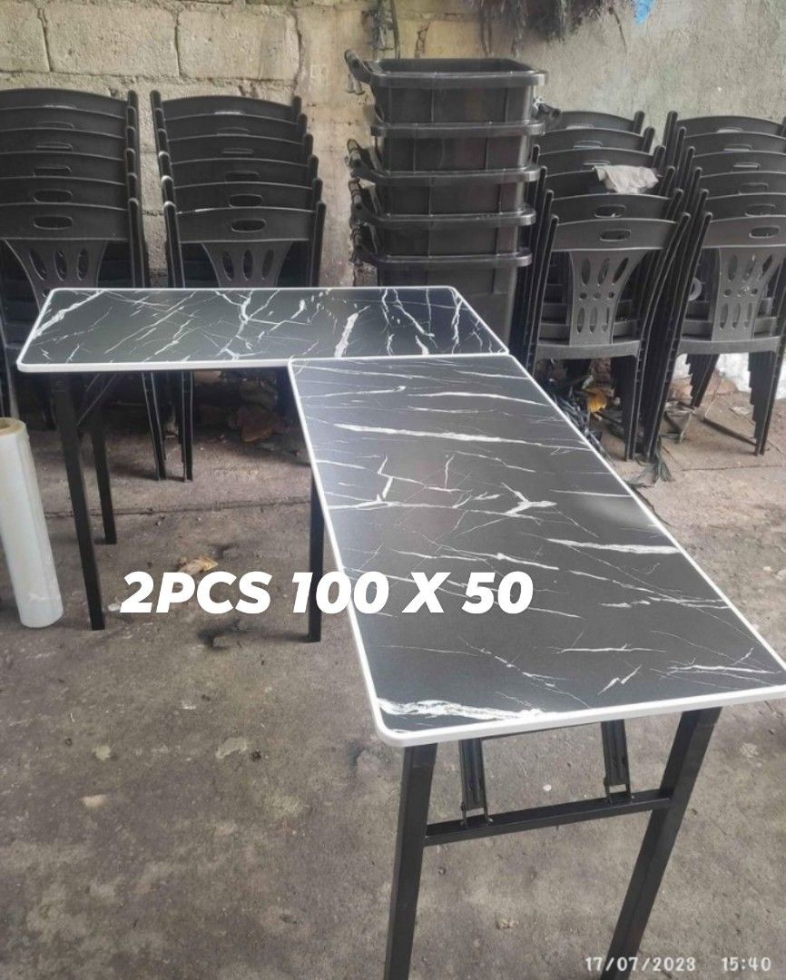 L-shaped foldable computer table (2pcs na table na magkatabi lang ...