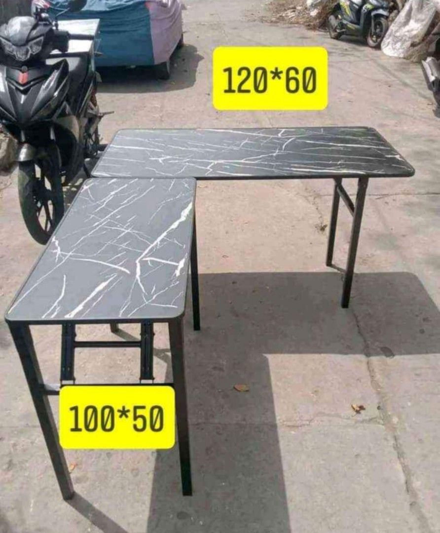 L-shaped foldable computer table (2pcs na table na magkatabi lang ...