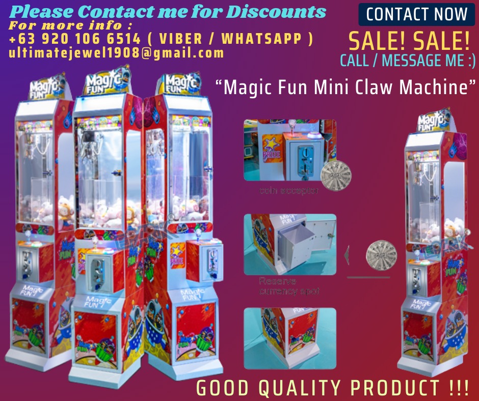 Magic Fun Mini Claw Machine - Coin Operated Amusement Gift Game Machine ...