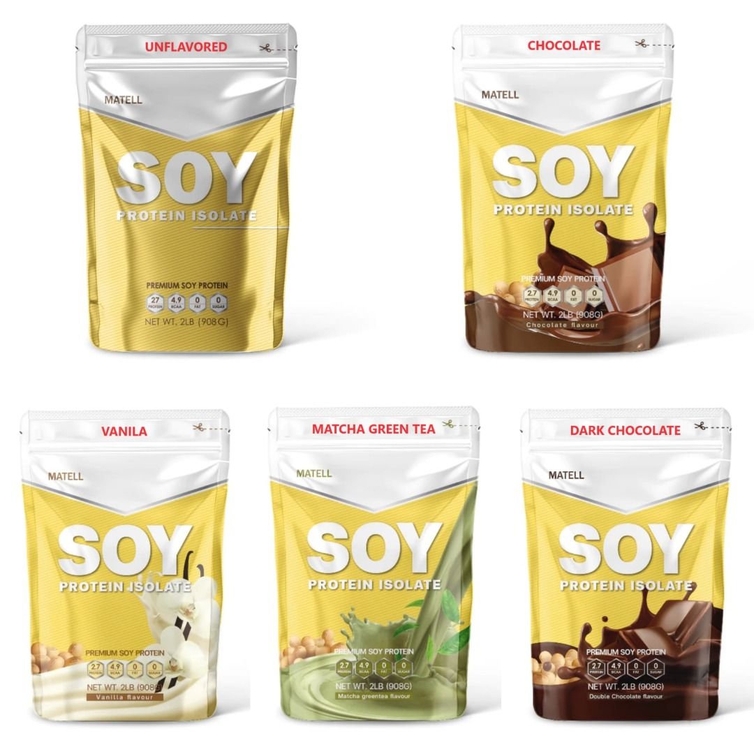 MATELL | SOY PROTEIN ISOLATE | UNFLAVORED/CHOCOLATE/VANILA/MATCHA GREEN ...