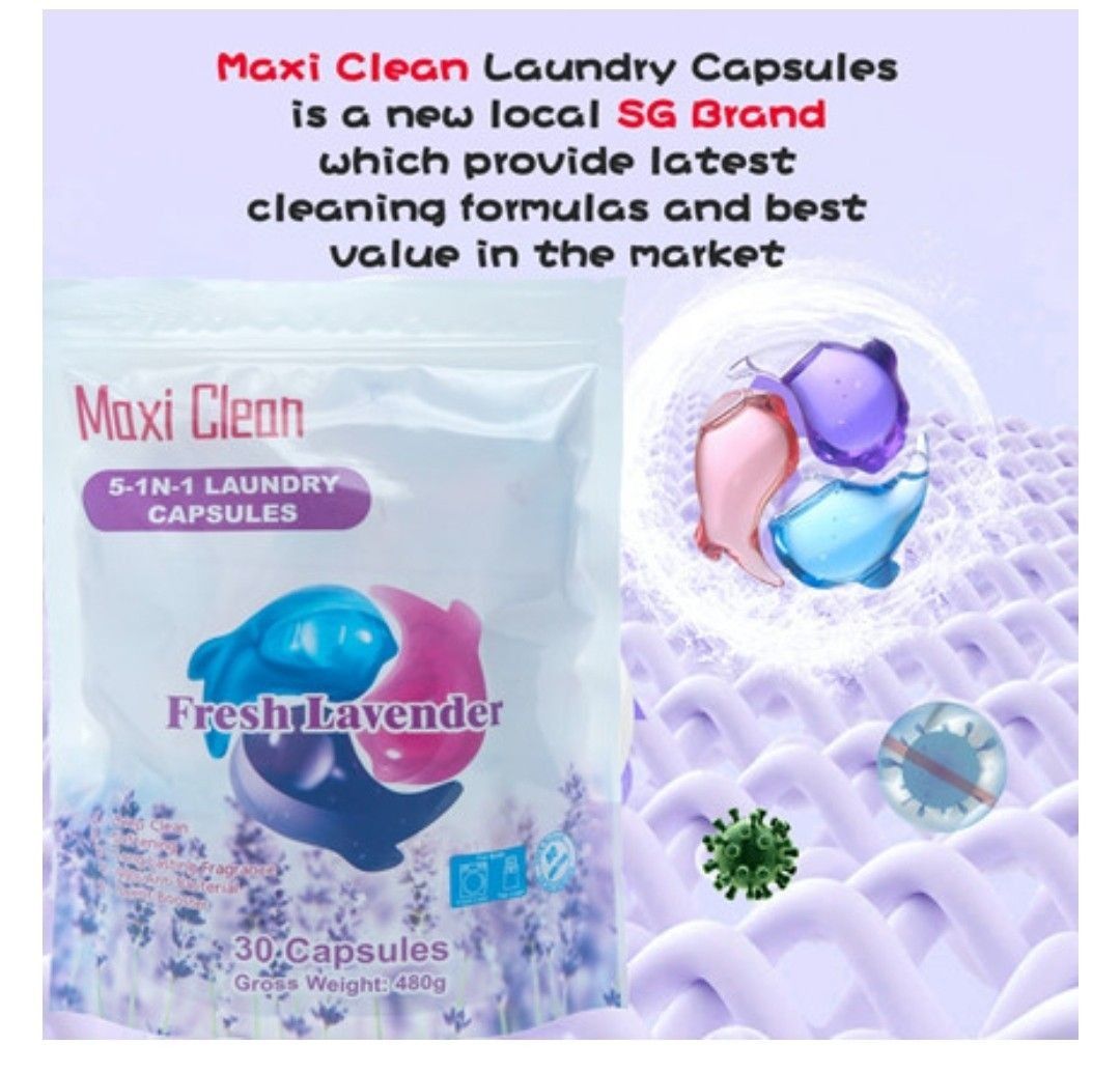 Maxi clean laundry capsules 30 pod, Furniture & Home Living, Cleaning ...