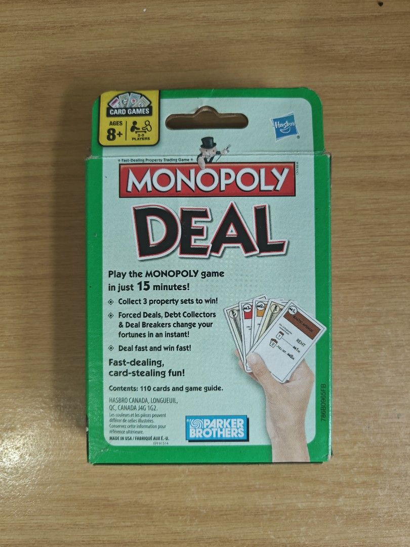 Monopoly Deal Card Game, Hobbies & Toys, Toys & Games on Carousell
