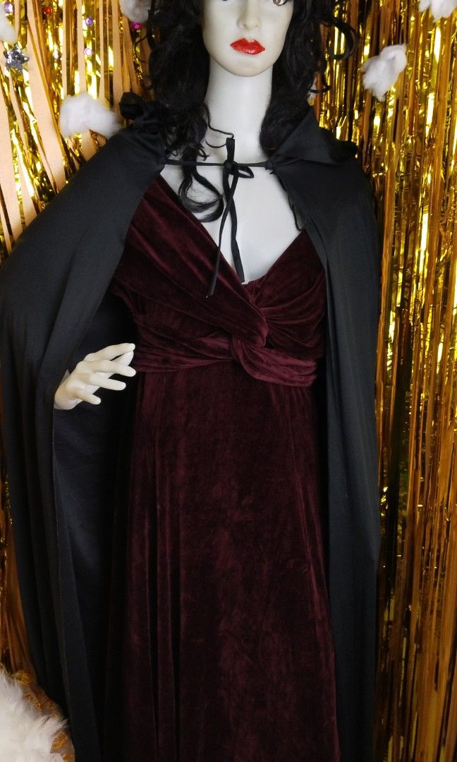 Mother gothel long gown with cloak medium to xl velvet spandex, Women's ...