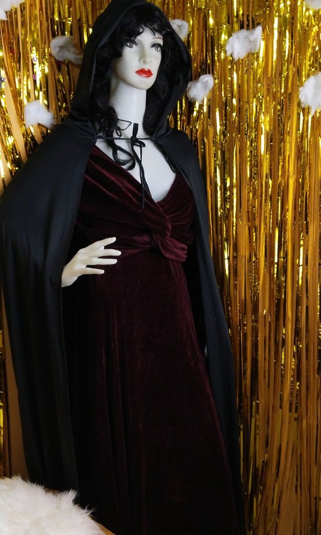 Mother gothel long gown with cloak medium to xl velvet spandex, Women's ...