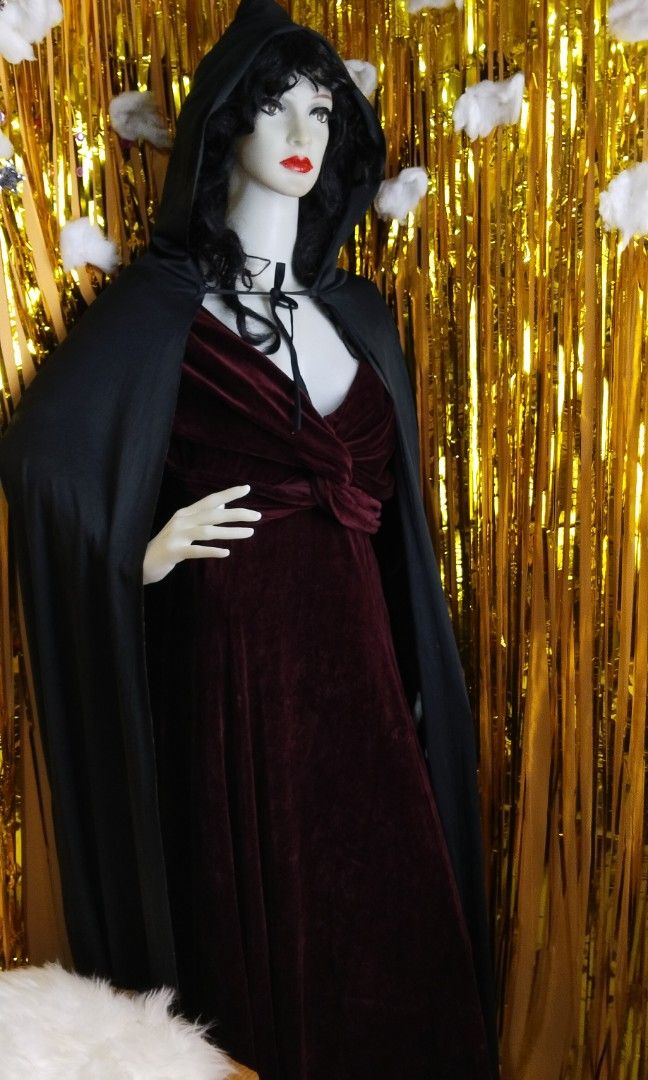 Mother gothel long gown with cloak medium to xl velvet spandex, Women's ...