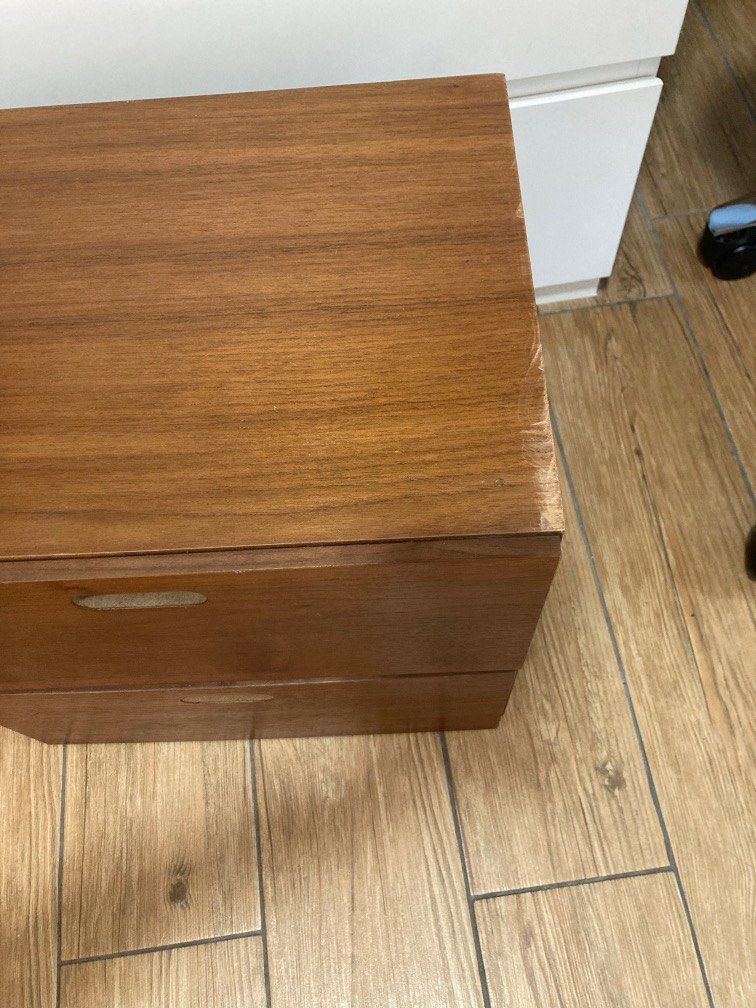 Muji stacking chest 2-tier drawer walnut veneer, Furniture & Home ...