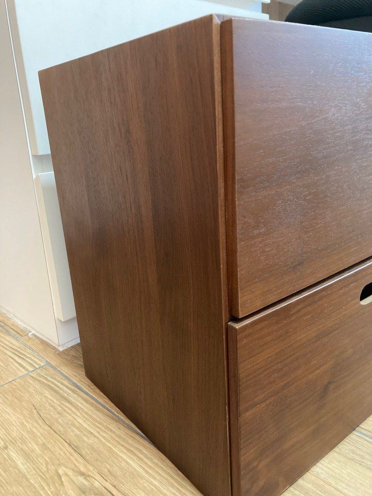 Muji stacking chest 2-tier drawer walnut veneer, Furniture & Home ...