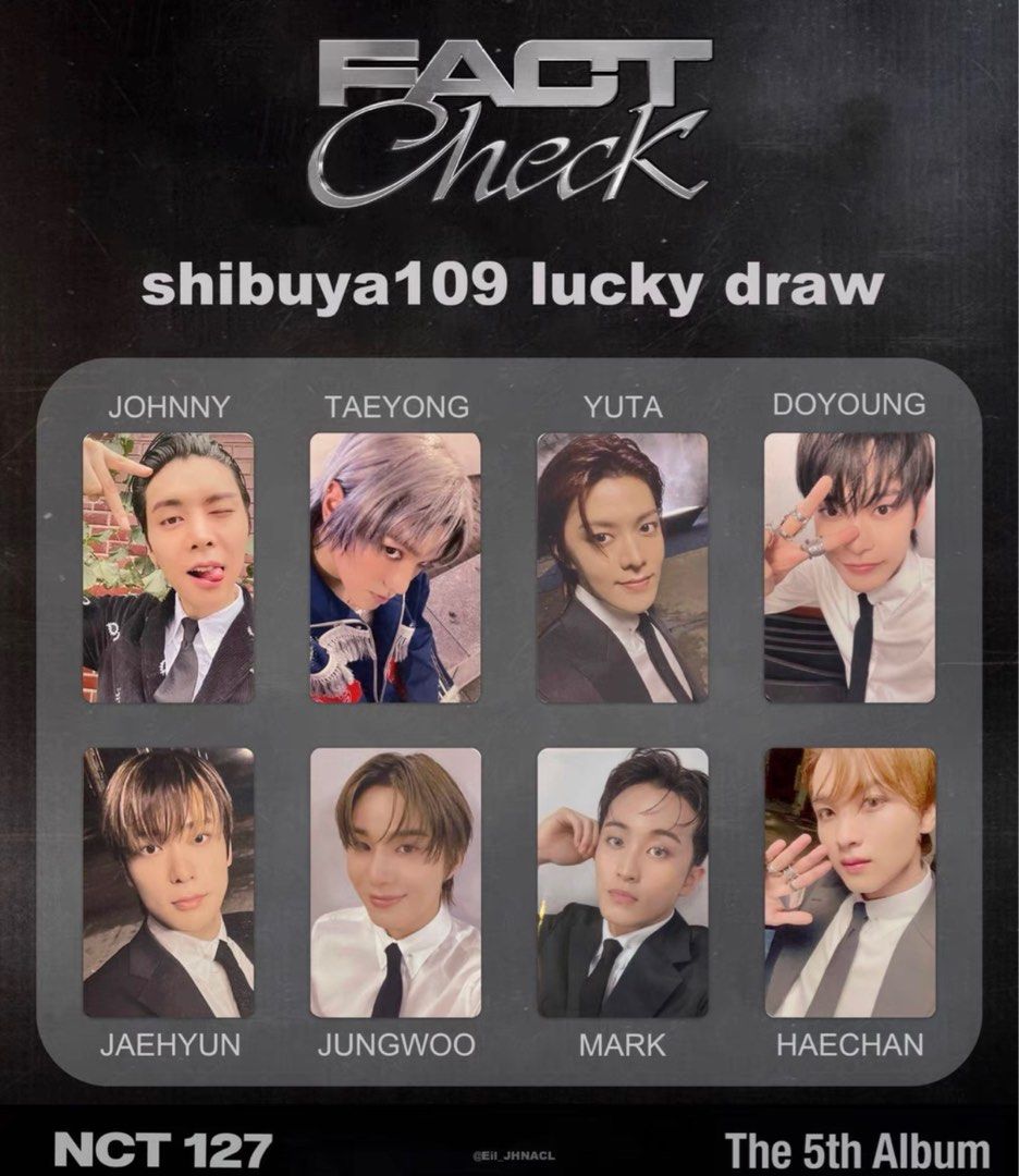 NCT 127 FACT CHECK JAPAN SHIBUYA109 LUCKYDRAW PHOTOCARD PC, Hobbies ...