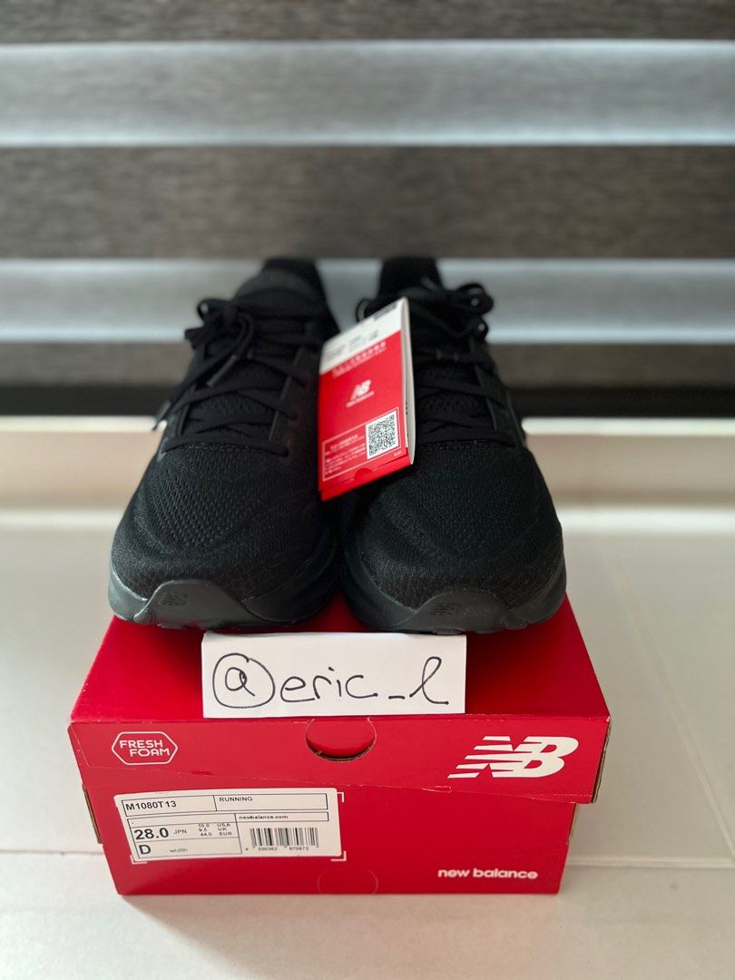 New Balance 1080V13 full black colorway US10, Men's Fashion, Footwear ...