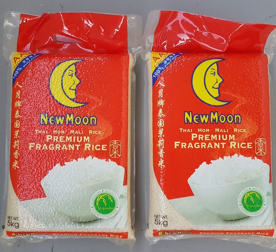 New Moon 5kg Premium Fragrant Rice, Thai Hom Mali Rice, Originated from ...