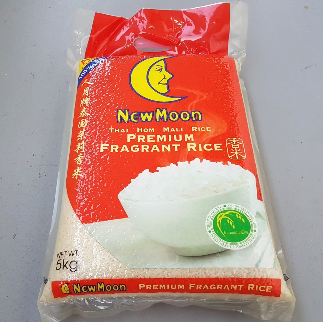 New Moon 5kg Premium Fragrant Rice, Thai Hom Mali Rice, Originated from ...