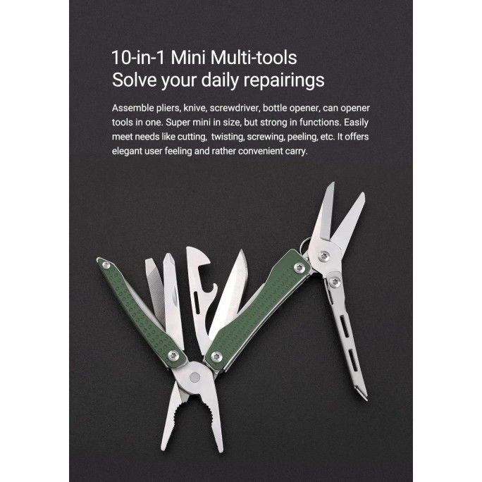 NexTool 11-in-1 Mini Flagship NE20050 (Green) Steel Full Size Pliers ...