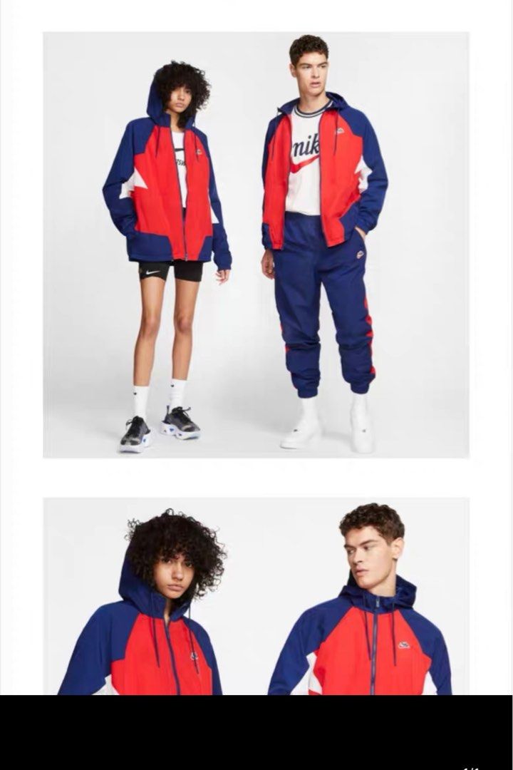 Nike Windrunner Hooded Jacket ( red &blue), Men's Fashion, Coats ...