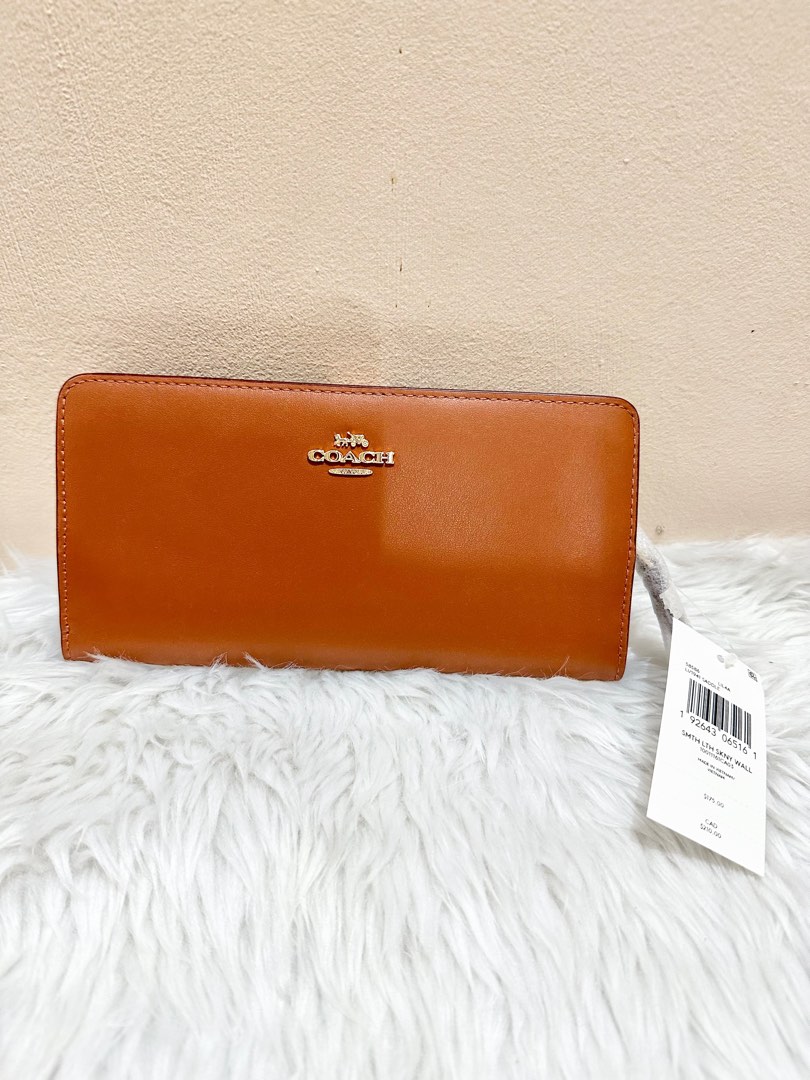 Original Coach Smooth Leather Skinny Bifold Wallet in Saddle Color ...