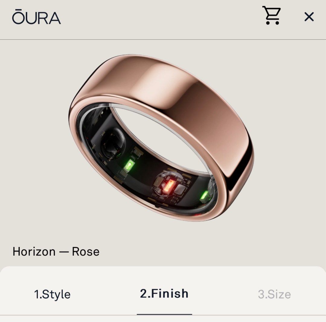 Oura Ring Gen2 Horizon Finish Rose Gold (Size 6), Women's Fashion ...