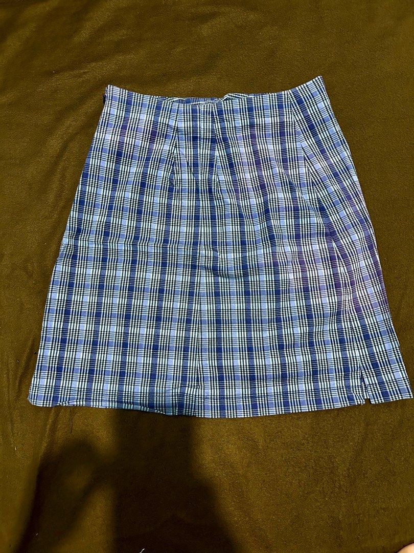 Plaid blue skirt, Women's Fashion, Bottoms, Skirts on Carousell