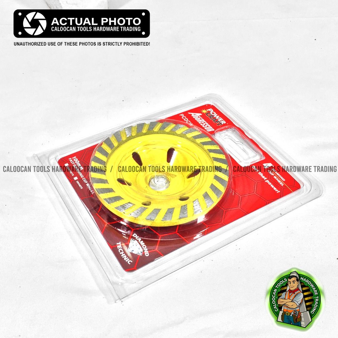 POWERCRAFT Aggressor 4"/100mm Diamond Cup Wheel ( For Turbo Aggressor) - PCDCW-100TA, Commercial ...