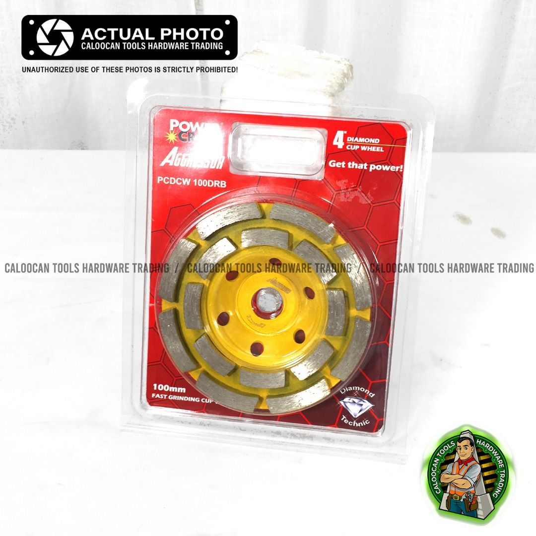 POWERCRAFT Aggressor 4"/100mm Diamond Cup Wheel (For Double Rim) - PCDCW-100DRB, Commercial ...