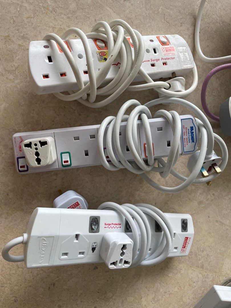 PowerPac 3-4 way safety extension Socket with individual switch - self ...