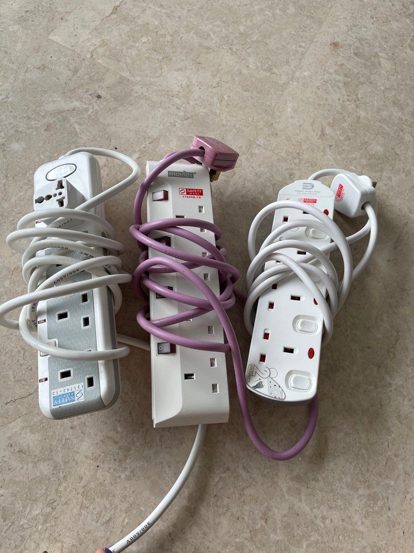 PowerPac 3-4 way safety extension Socket with individual switch - self ...