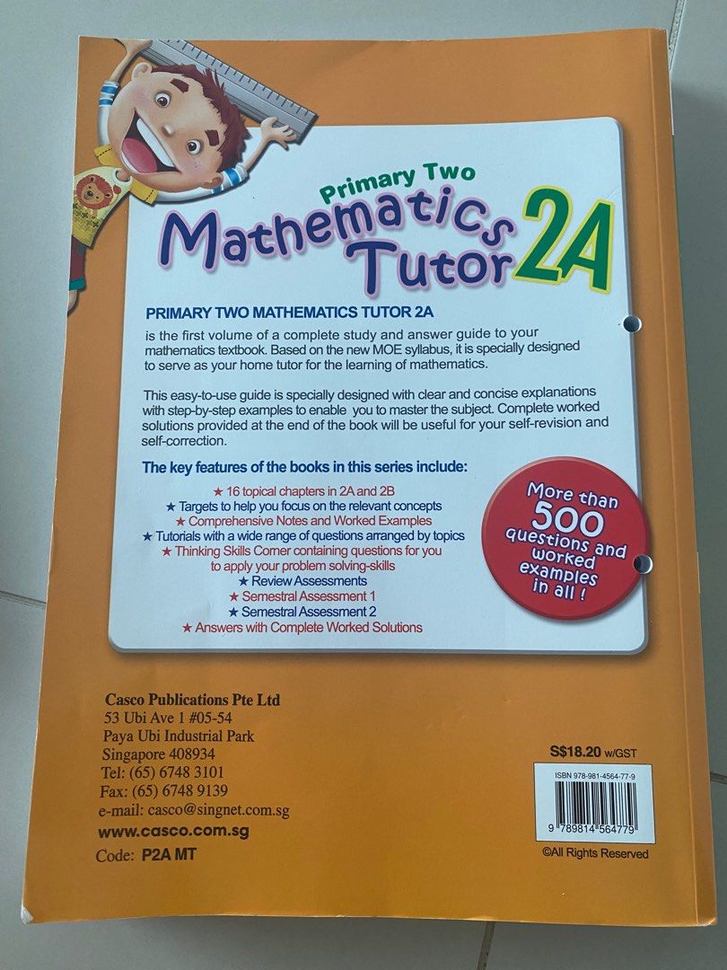 Primary 2A 2B mathematics textbook and Casco assessment book, Hobbies & Toys, Books & Magazines ...