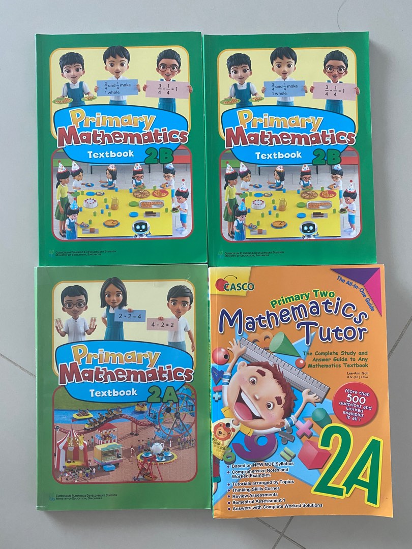 Primary 2A 2B mathematics textbook and Casco assessment book, Hobbies ...
