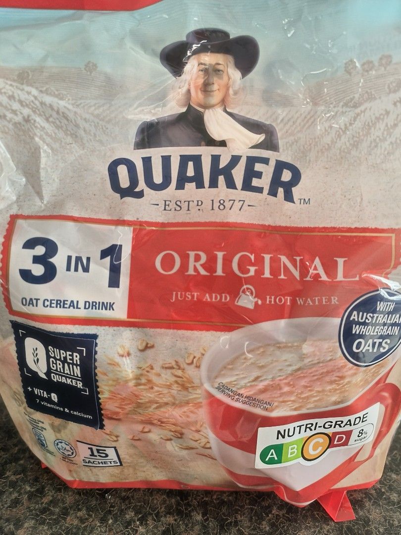 Quaker oat 3 in 1, Food & Drinks, Packaged & Instant Food on Carousell