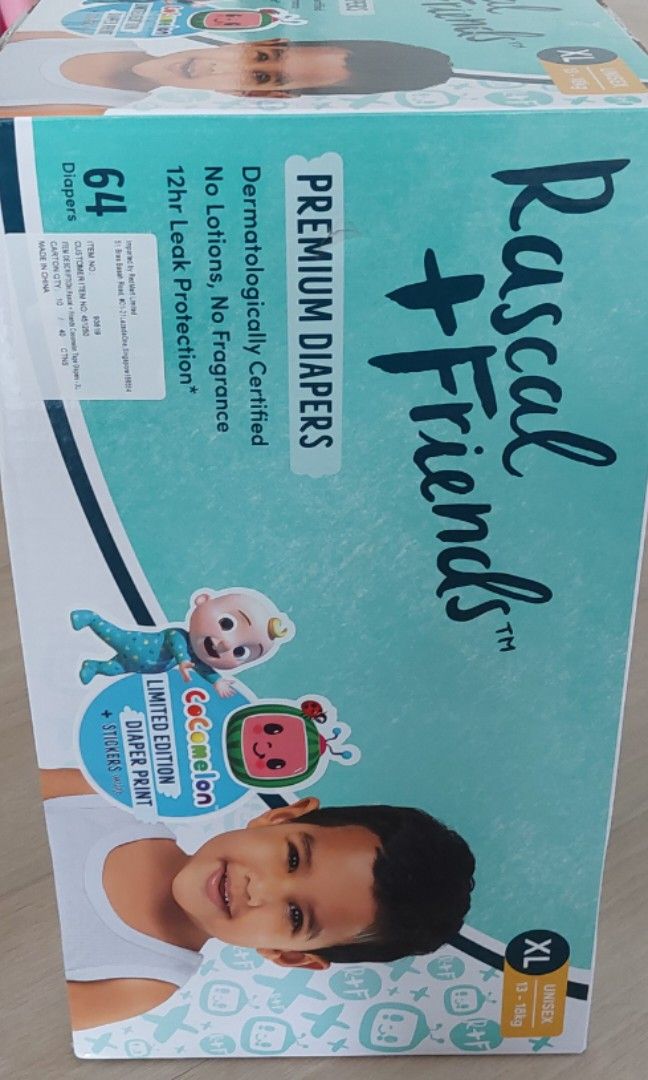 Rascal + Friends Cocomelon Tape Diapers - XL, Babies & Kids, Bathing ...