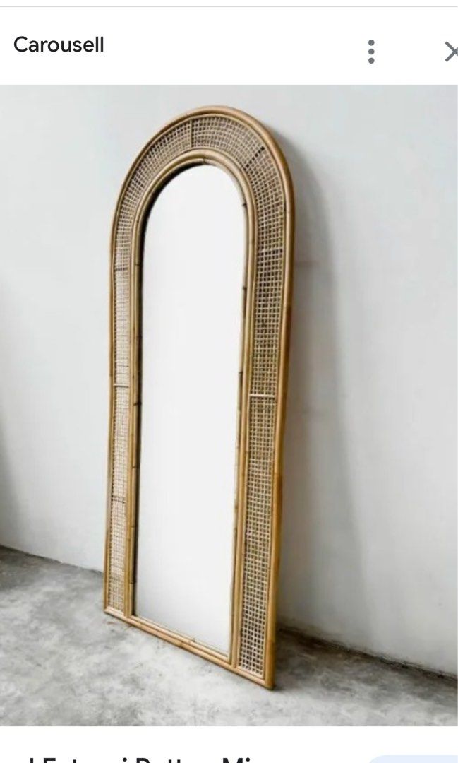 Rattan rotan full body mirror, Furniture & Home Living, Home Decor ...