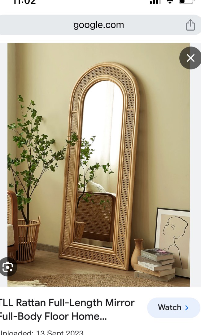 Rattan rotan full body mirror, Furniture & Home Living, Home Decor ...